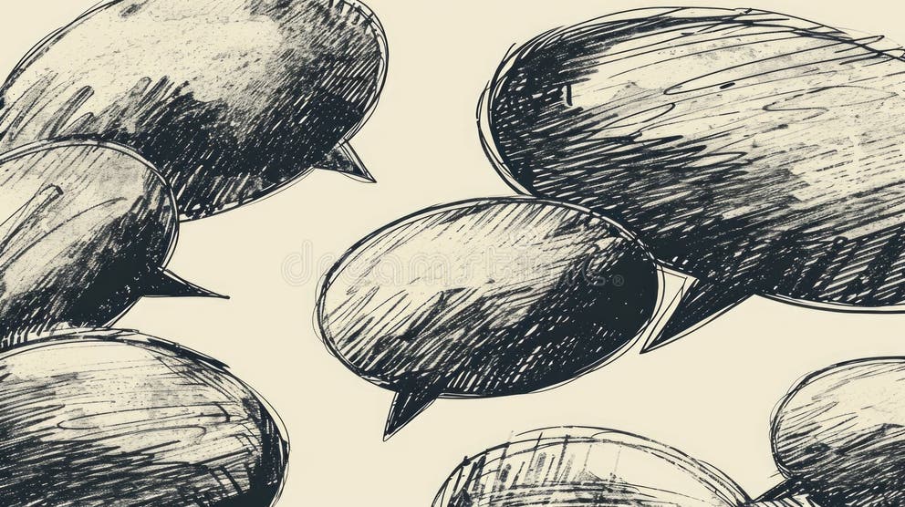 A Drawing of Various Speech Bubbles. Can Be Used for Communication ...