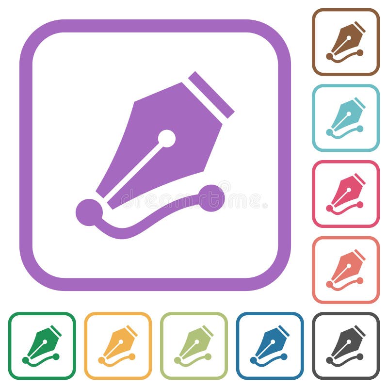 Drawing Vector Curve with Pen Tool Solid Simple Icons Stock Vector ...