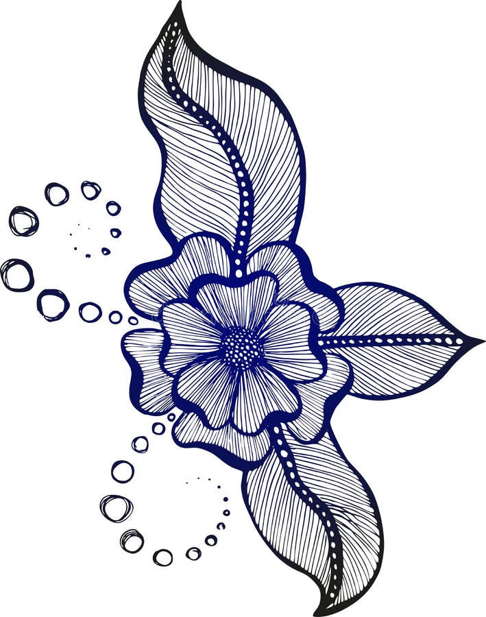 Drawing Vector Graphics with Floral Pattern for Design. Floral Flower ...