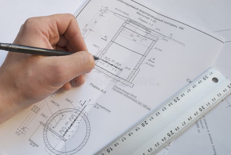 Drawing on verification stock photo. Image of architectural - 54126096