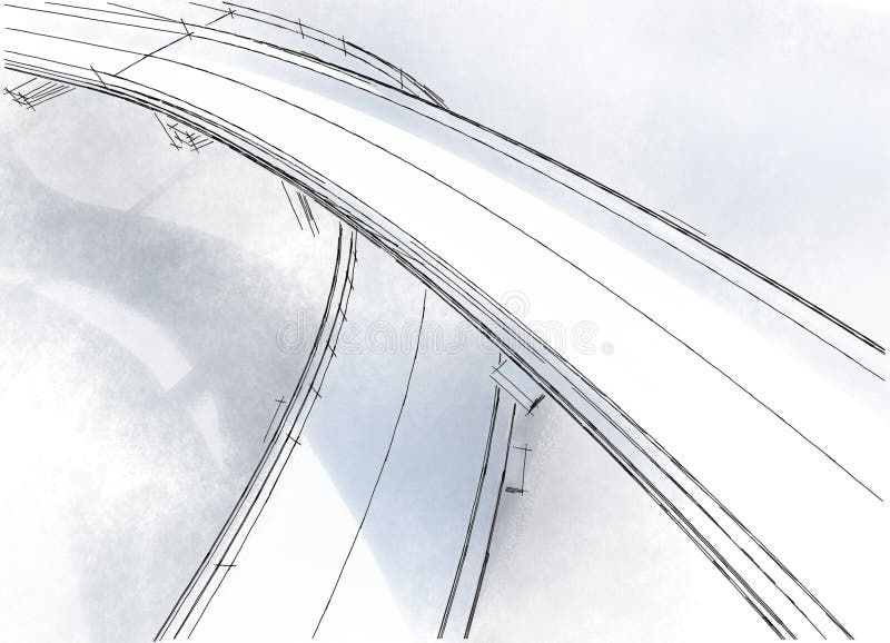 Drawing viaduct stock photo. Image of pencil, construction - 36177648