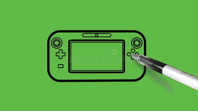 Drawing a Video Game Remote in Black, Pink, Yellow and Grey Colour ...