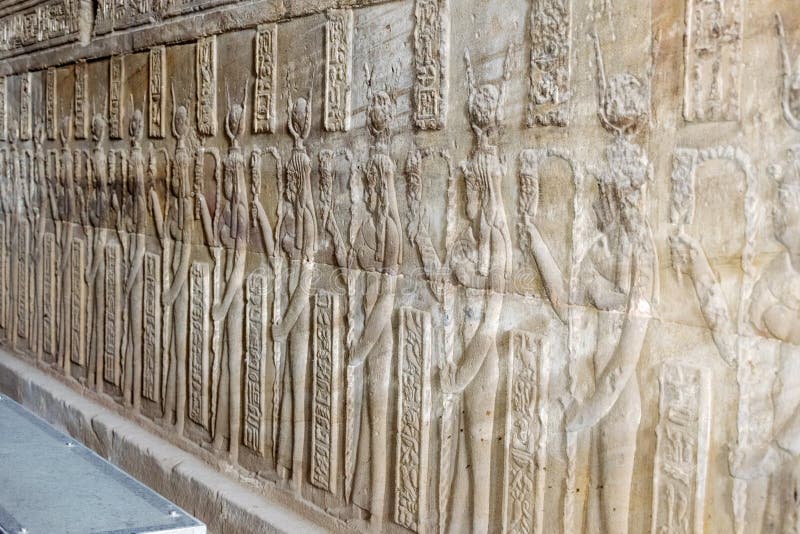 Drawing on Wall of the Temple Stock Photo - Image of excavations, egypt ...