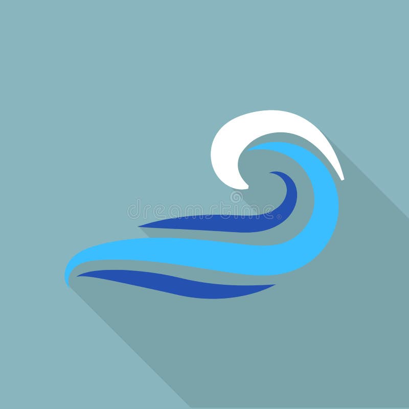Drawing Wave Icon, Flat Style Stock Illustration - Illustration of ...