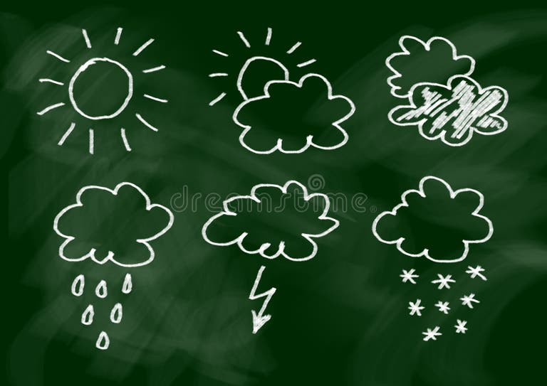 Drawing of weather icons stock illustration. Illustration of storm ...