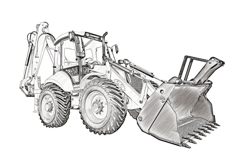 Hydraulic Excavator Side View Stock Illustrations – 224 Hydraulic ...