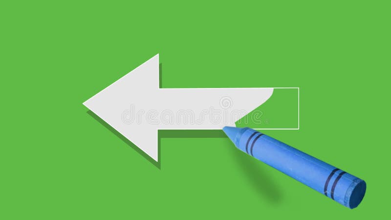 White Arrow Animation Right Side Sign Symbol on Green Screen, Stock ...