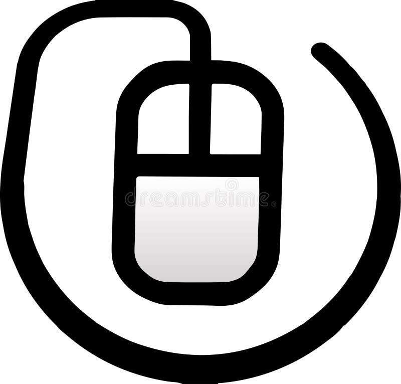 The Drawing of a White Computer Mouse, a Small Hardware Input Device ...