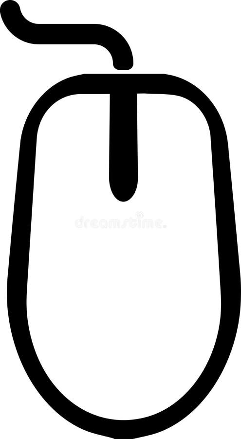 The Drawing of a White Computer Mouse, a Small Hardware Input Device ...