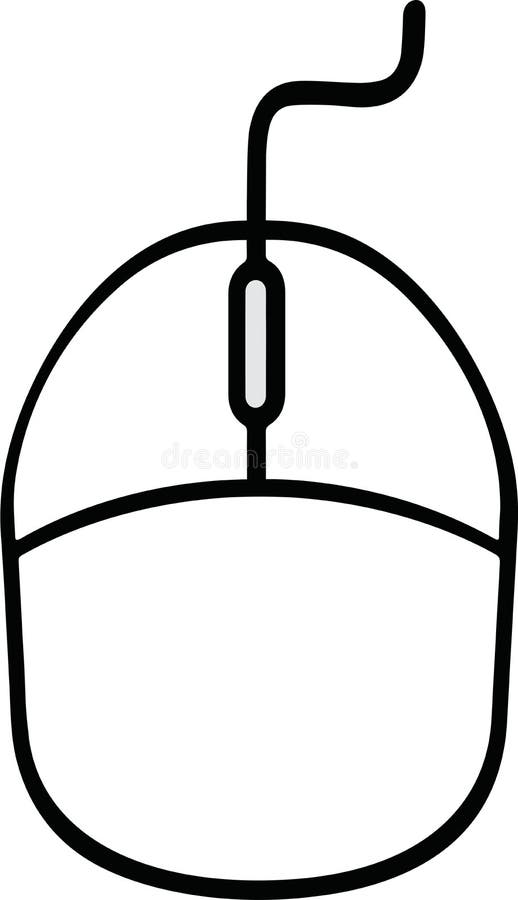 The Drawing of a White Computer Mouse, a Small Hardware Input Device ...