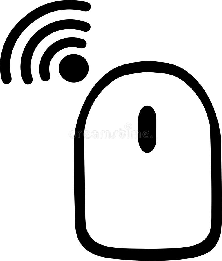 The Drawing of a White Computer Mouse, a Small Hardware Input Device ...