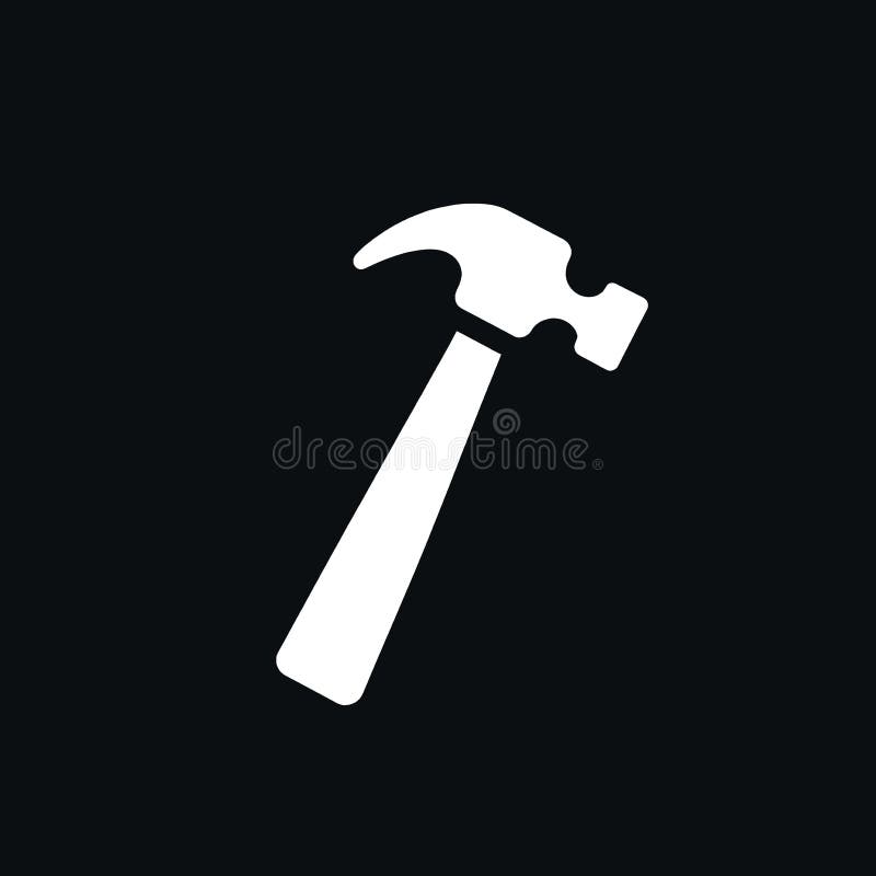 A Drawing of a White Hammer Stock Illustration - Illustration of handle ...