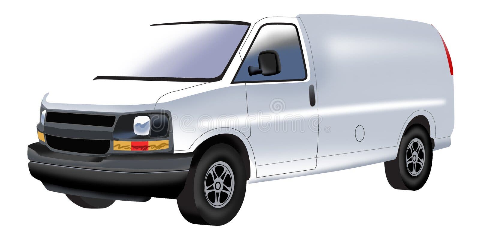 White Minivan Front, Back, Side View Stock Illustration - Illustration ...