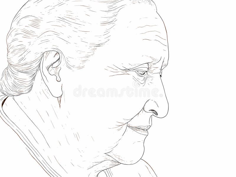 A Drawing of a Woman - Beautiful Gorgeous 50s Mid Age Beautiful Elderly ...