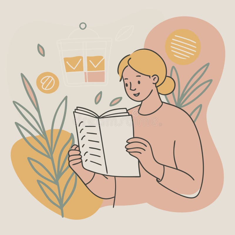 Drawing of a Woman Character with Checklist, Marking the Tasks Stock ...