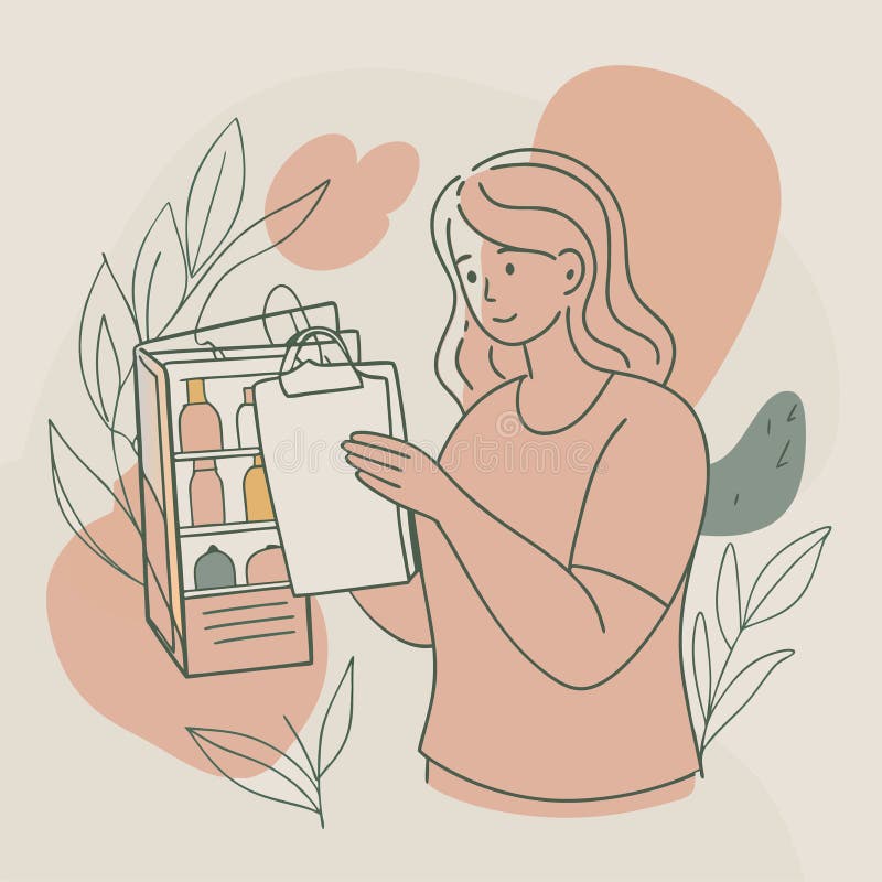Drawing of a Woman Character with Checklist, Marking the Tasks Stock ...