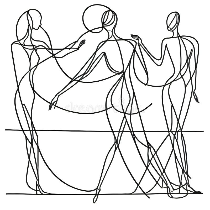 A Drawing of a Woman with a Circle in the Middle. Stock Illustration ...