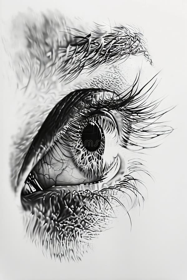 A drawing of a woman s eye stock photo. Image of organ - 316857300