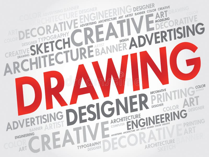DRAWING word cloud stock illustration. Illustration of paint - 205520939