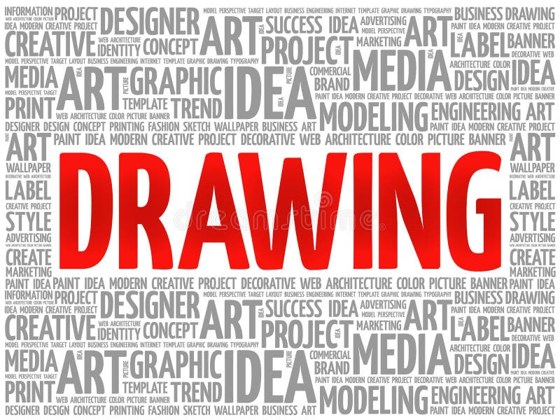 DRAWING word cloud stock illustration. Illustration of pattern - 199209783