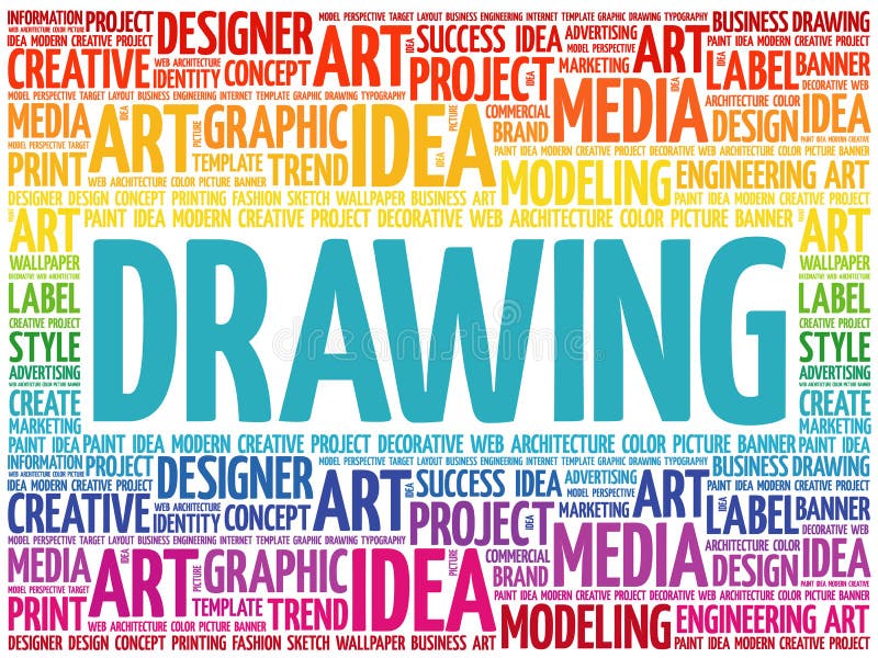 DRAWING word cloud stock illustration. Illustration of presentation ...