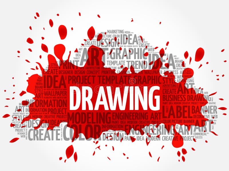 DRAWING word cloud stock illustration. Illustration of presentation ...