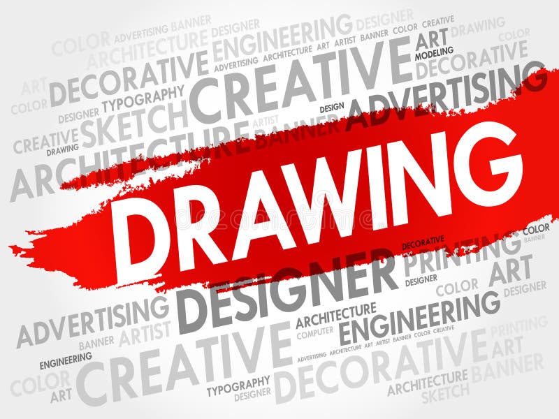 DRAWING word cloud stock illustration. Illustration of pattern - 199209783