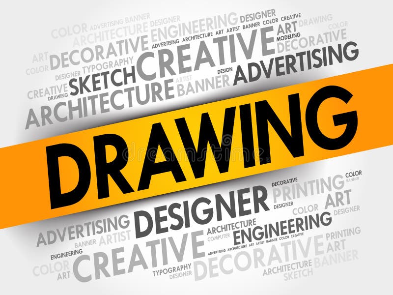 DRAWING word cloud stock illustration. Illustration of presentation ...