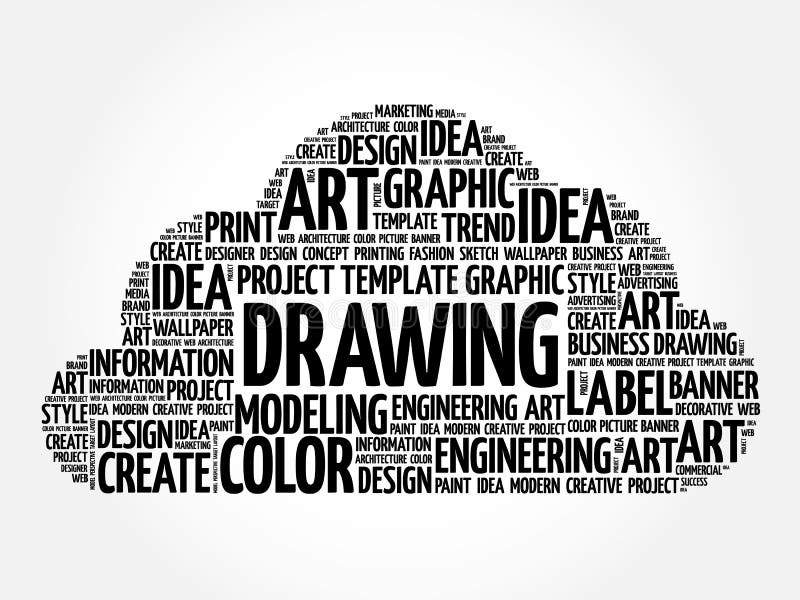 DRAWING word cloud stock illustration. Illustration of engineering ...