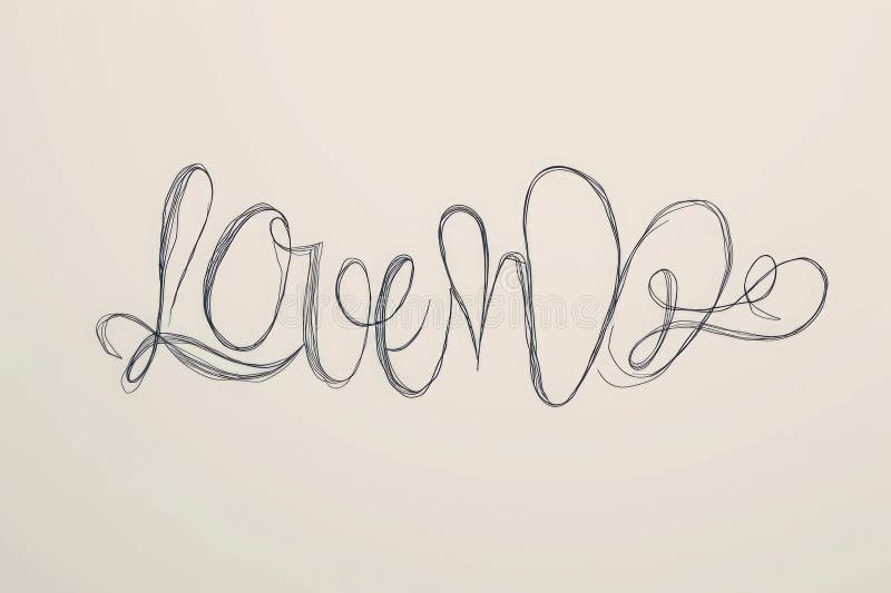 A Drawing of the Word Love Written in Cursive Script. Suitable for ...