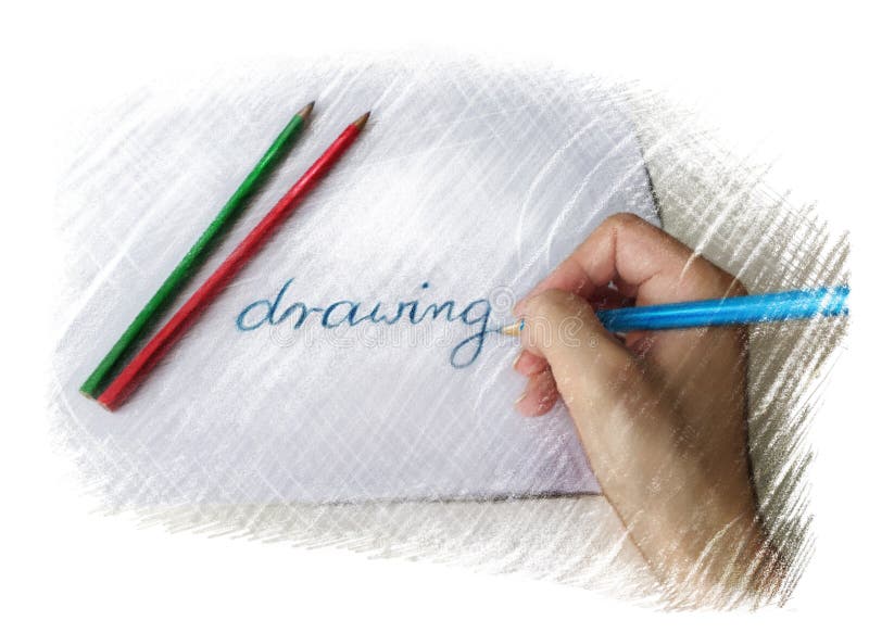 Drawing stock illustration. Illustration of drawing, hand - 79325103