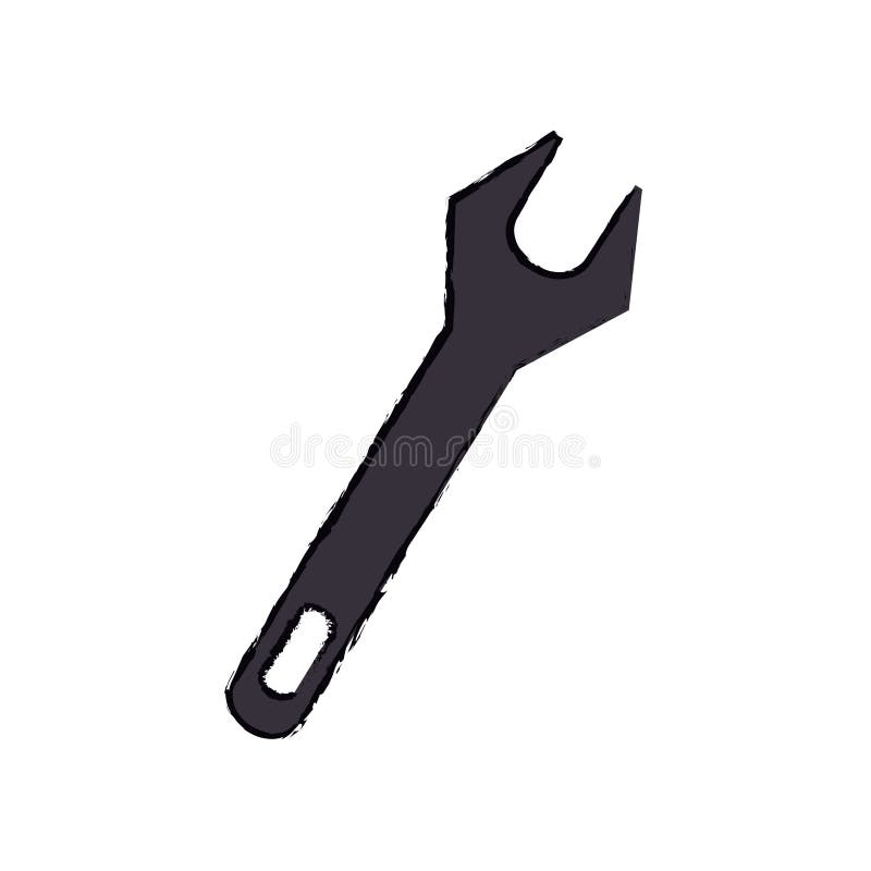 Drawing Wrench Repair Tool Symbol Icon Stock Vector - Illustration of ...
