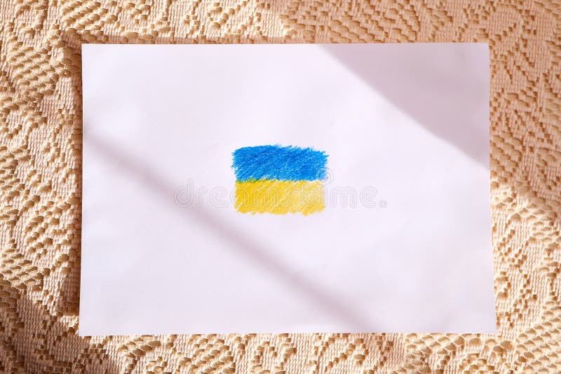 Drawing flag of Ukraine. stock photo. Image of europe - 260737042
