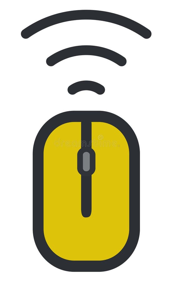 The Drawing of a Yellow Computer Mouse, an Input Device that is Used ...