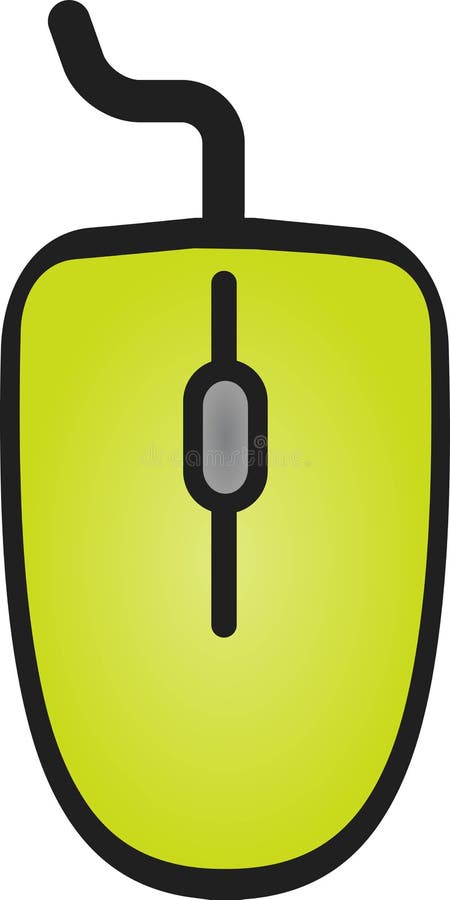 The Drawing of a Yellow Computer Mouse, a Small Hardware Input Device ...