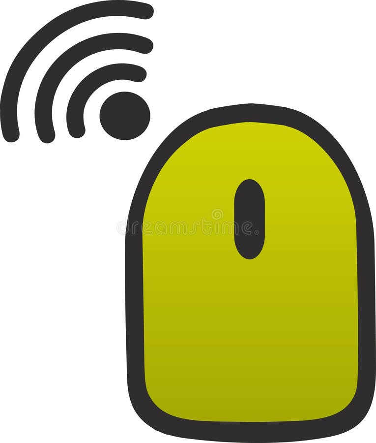 The Drawing of a Yellow Computer Mouse, a Small Hardware Input Device ...