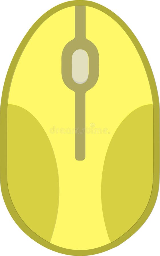 The Drawing of a Yellow Computer Mouse, a Small Hardware Input Device ...