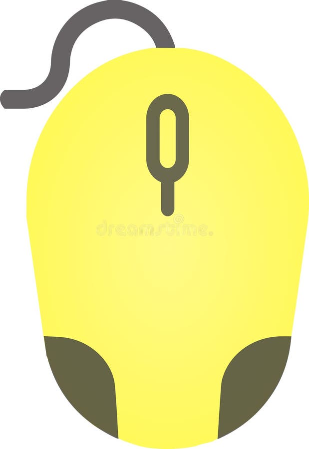 The Drawing of a Yellow Computer Mouse, a Small Hardware Input Device ...