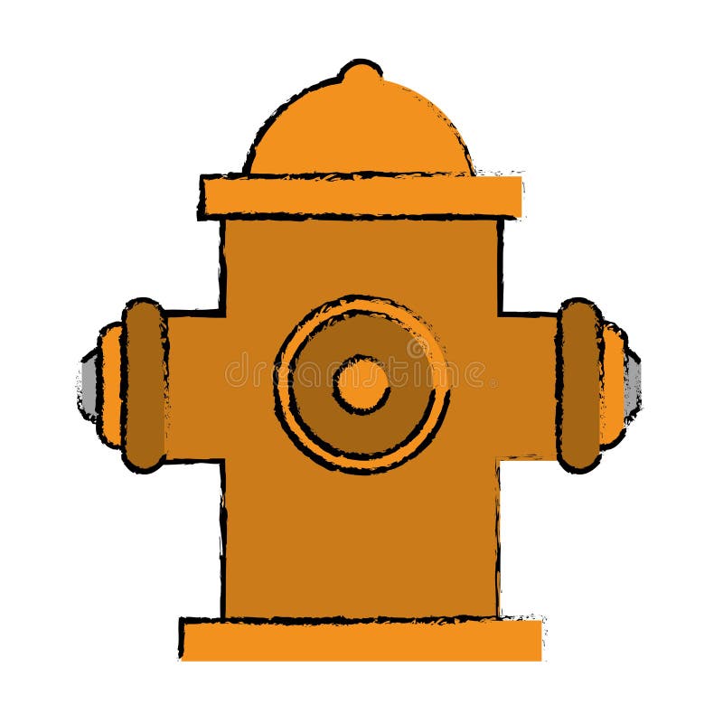 Drawing Yellow Fire Hydrant Fire Fighting Stock Vector - Illustration ...