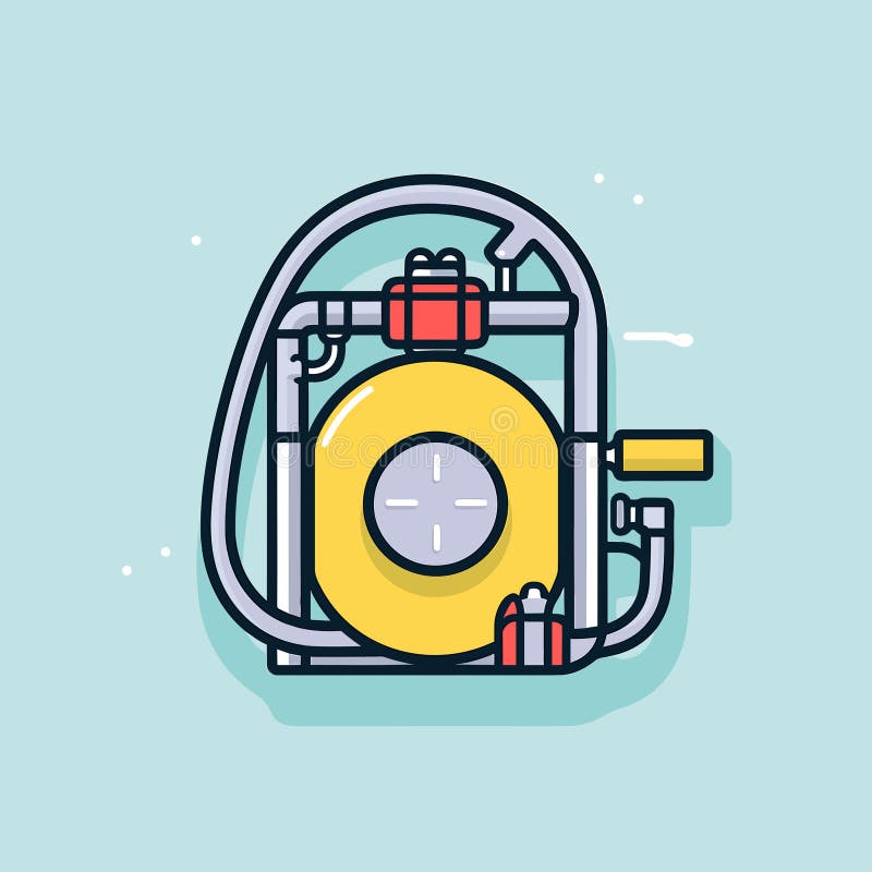 Vector of a Yellow Fire Hydrant with a Hose Connected To it Stock ...