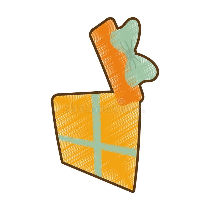 Drawing Yellow Open Gift Boxes with Bow Stock Vector - Illustration of ...