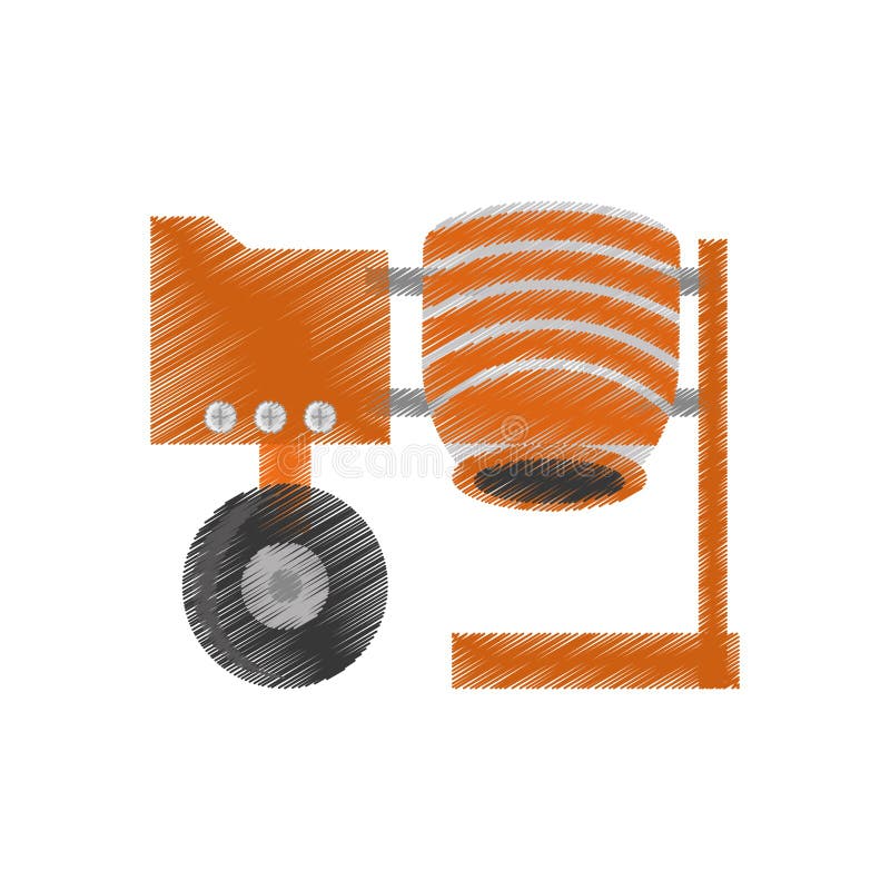 Drawingcement Mixing Machine Wheel Stock Illustration - Illustration of ...