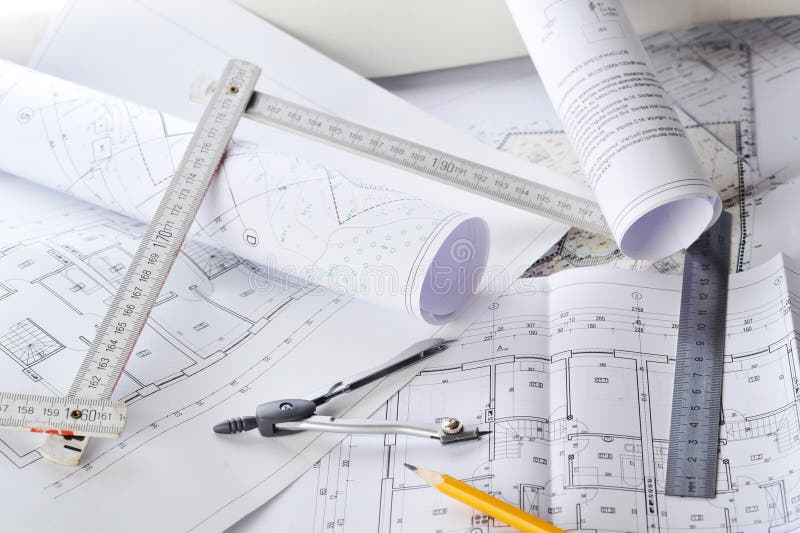 Engineering drawing stock image. Image of engineer, works - 21606625
