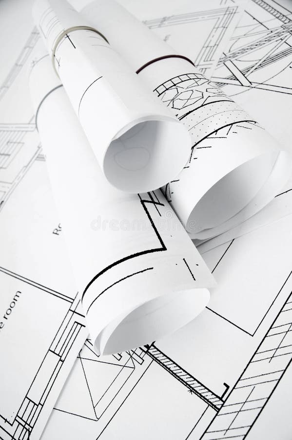 Drawings for Building House. Working Drawings Stock Photo - Image of ...