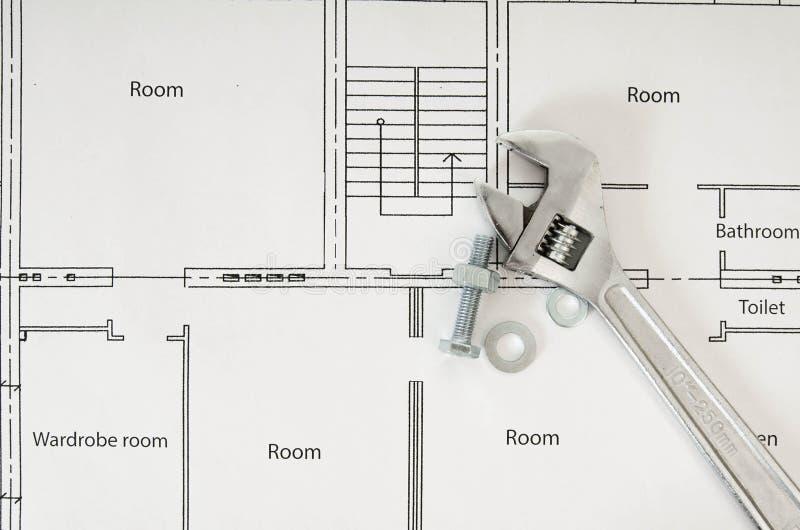 Drawings for Building and Metal Working Tools Stock Image - Image of ...