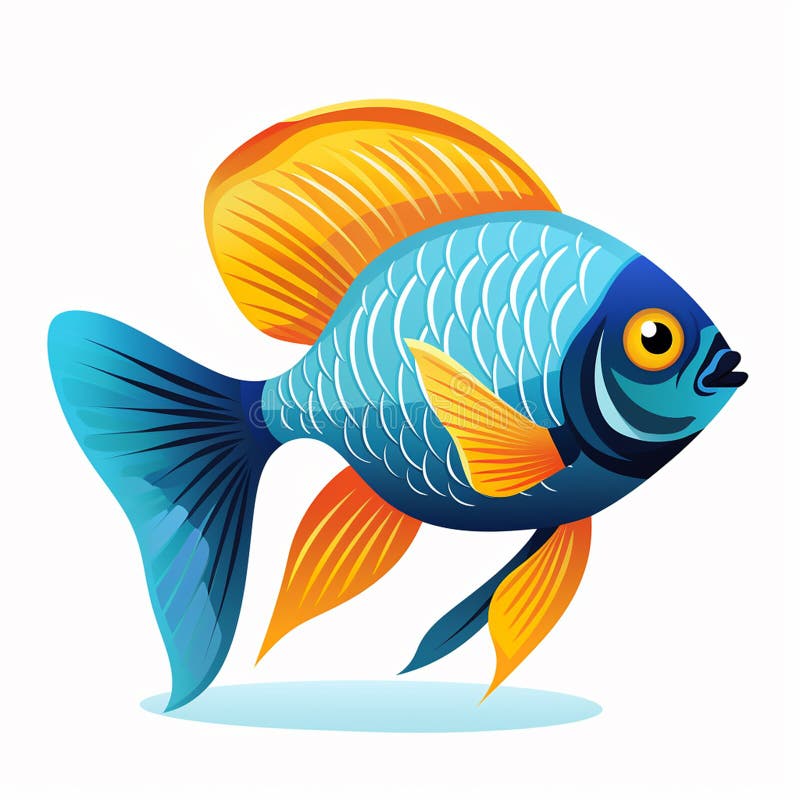 Drawings of Colorful Fish Artistic Underwater Wonders Stock ...