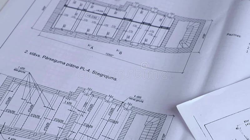 Drawings of a Construction Engineer on a Sheet of Paper Stock Video ...