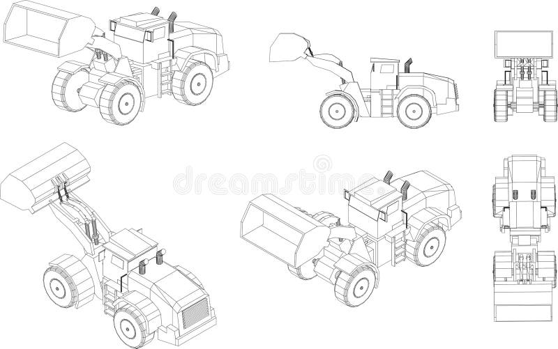 Drawings of Construction Vehicles from Many Angles.,Construction ...