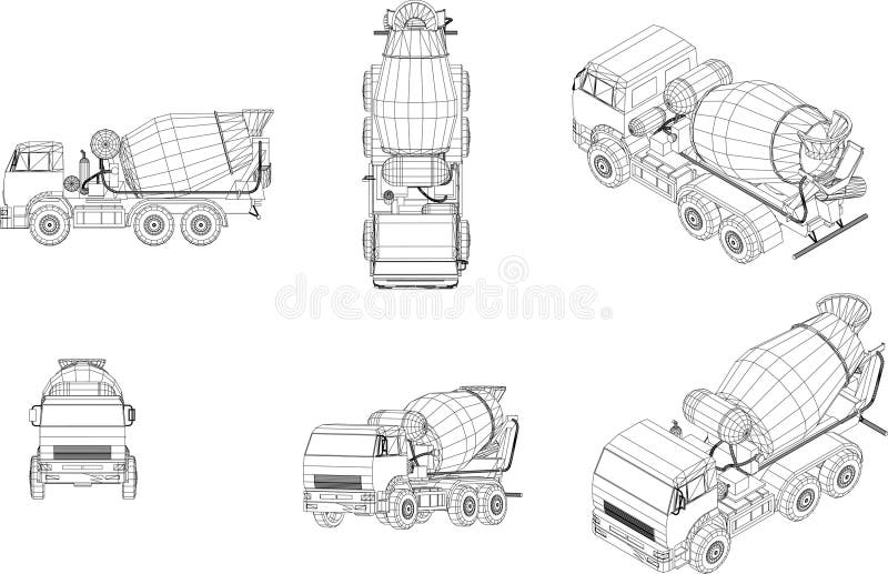 Drawings of Construction Vehicles from Many Angles.,Construction ...