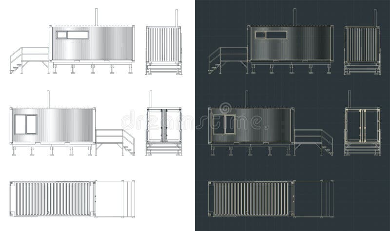 Container House Building with Logo Vector Isolated Stock Vector ...